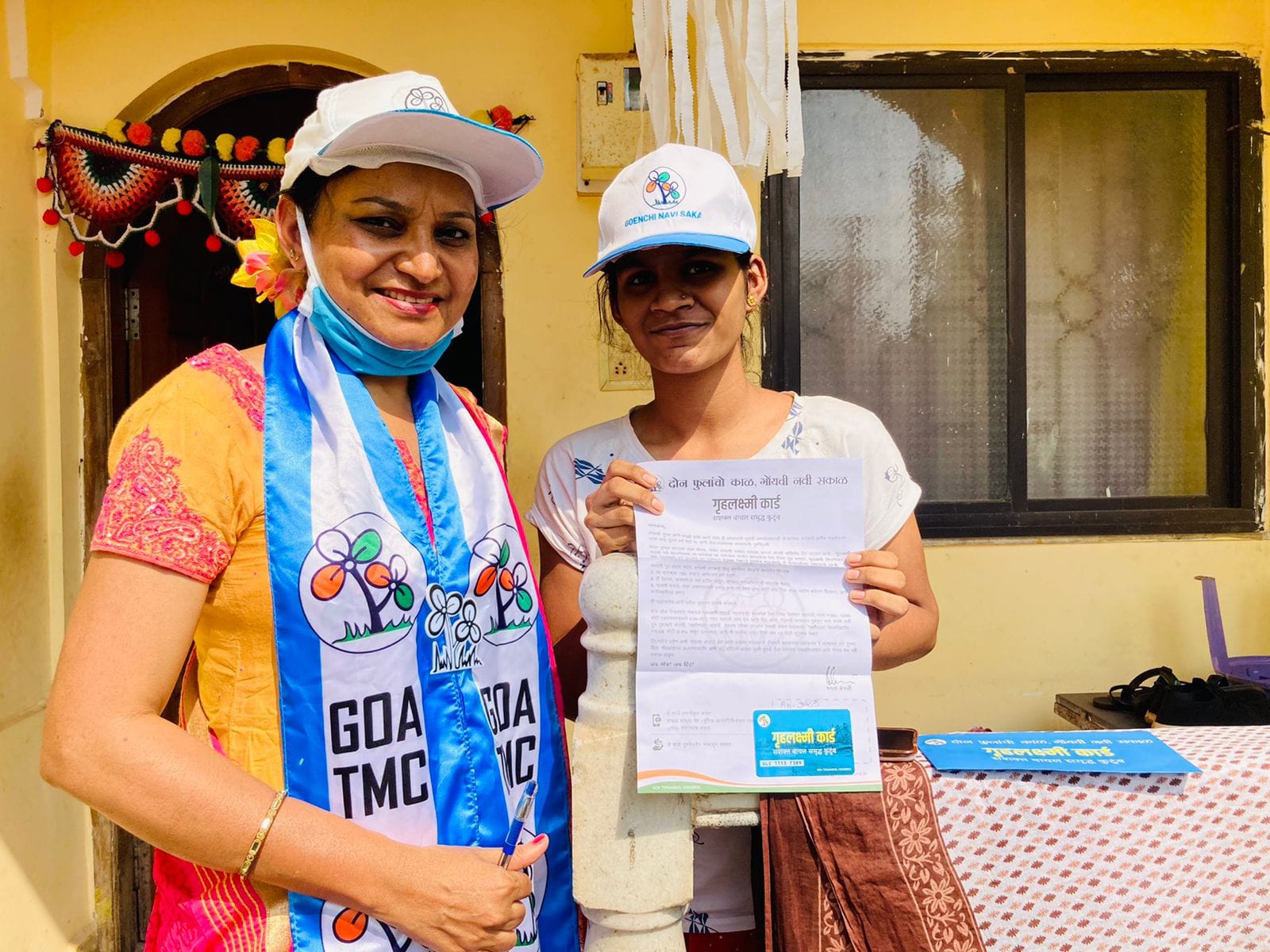 Goa TMC Leaders Seby Menezes and Pratibha Borkar registering people for ...