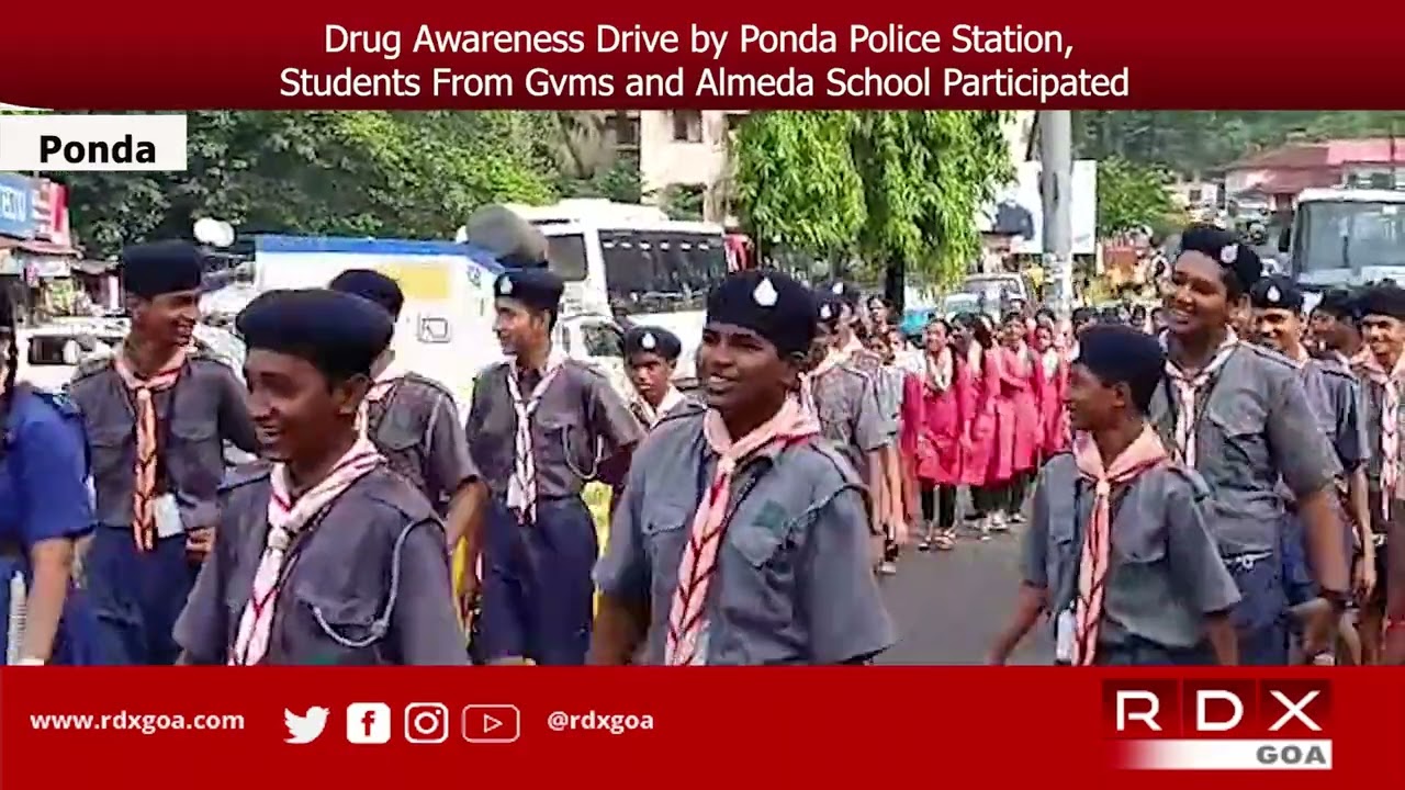Drug Awareness Drive by Ponda Police Station, Students From Gvms and Almeda School Participated ...