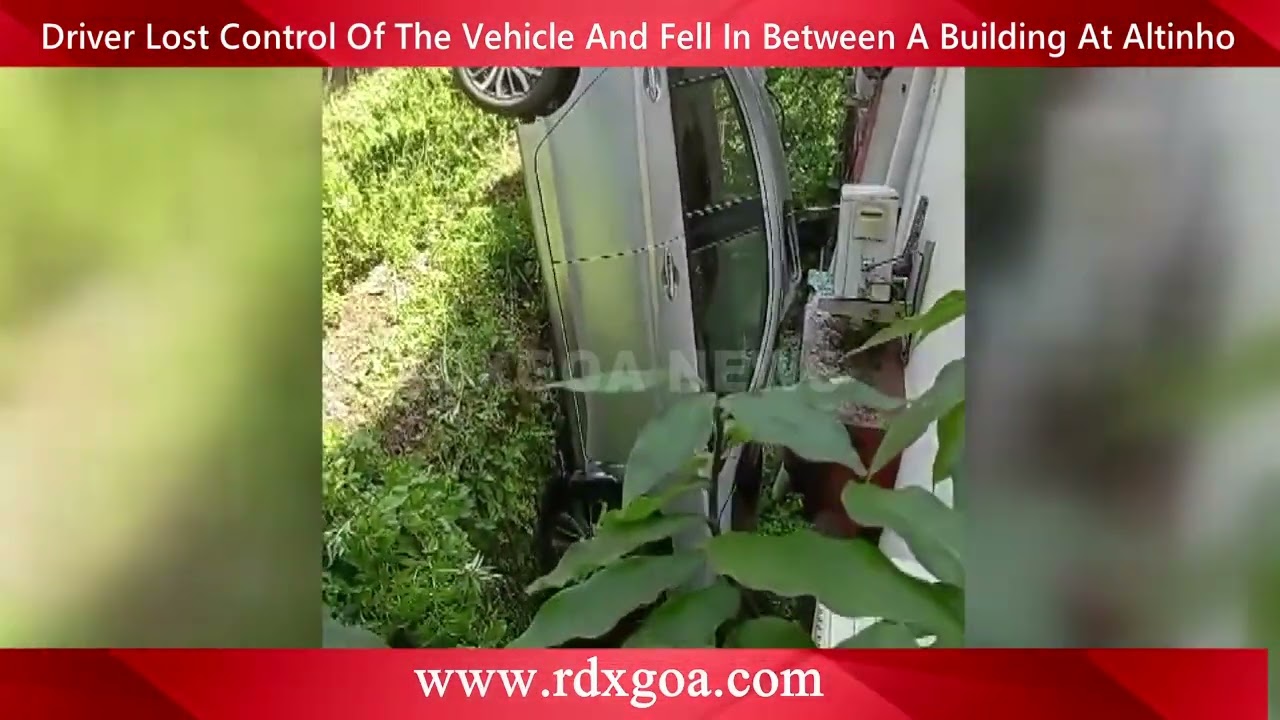 Driver Lost Control Of The Vehicle And Fell In Between A Building At ...