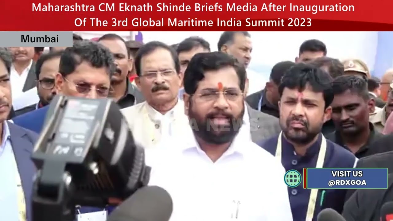 MH CM Eknath Shinde Briefs Media After Inauguration Of 3rd Global ...