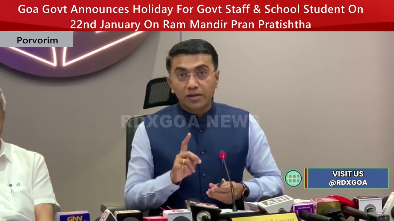 Goa Govt Announces Holiday For Govt Staff & School Student On 22nd Jan ...