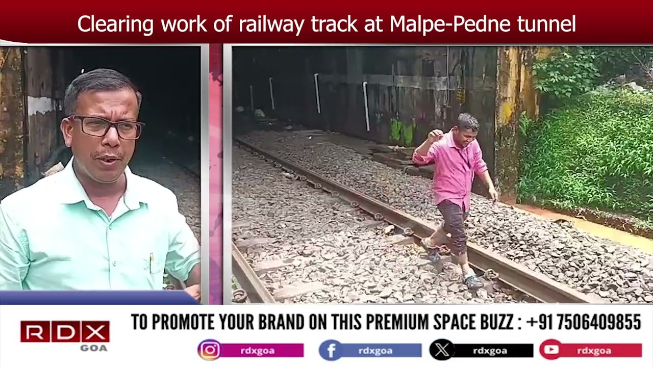 Clearing work of railway track at Malpe-Pedne tunnel - RDX Goa