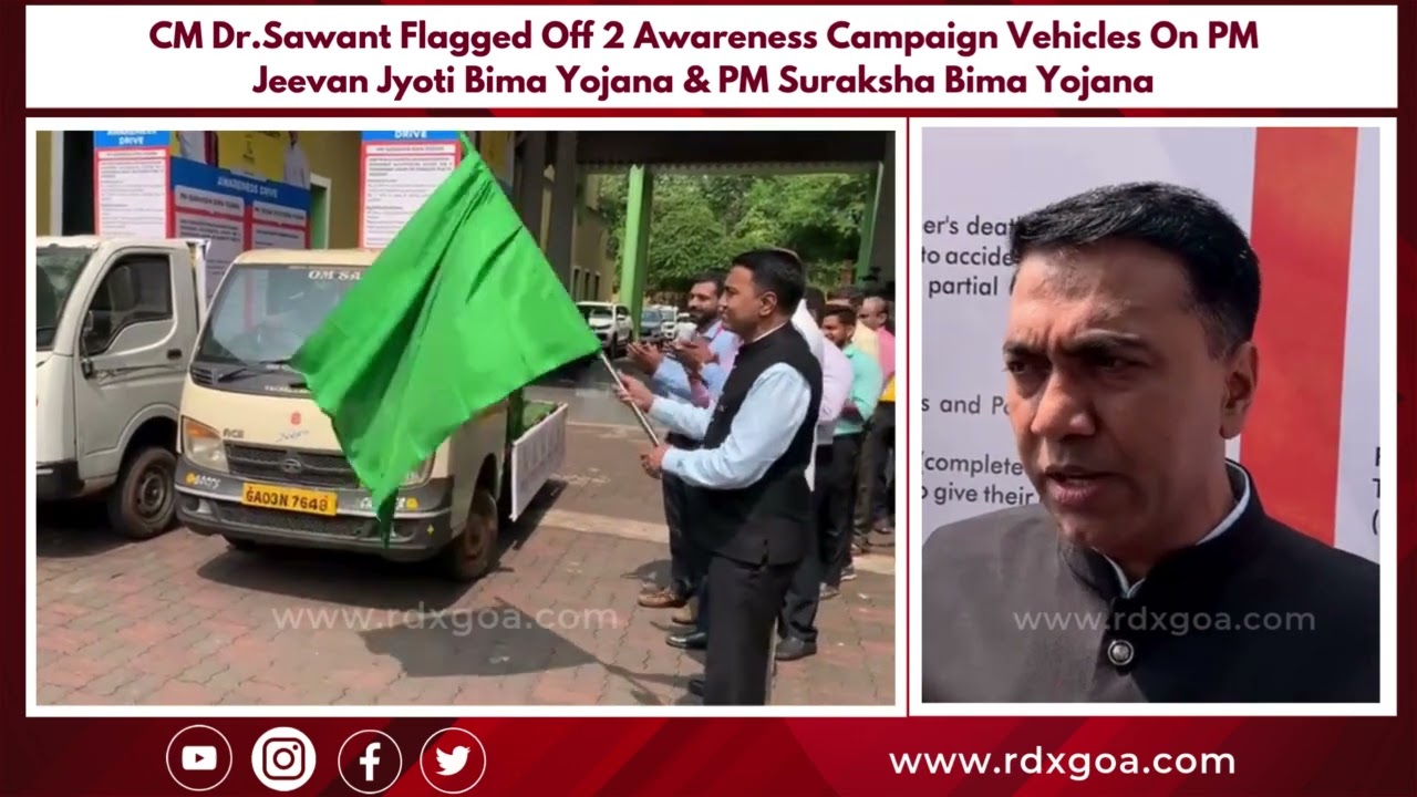 CM Flagged Off 2 Awareness Campaign Vehicles On PM Jeevan Jyoti Bima ...
