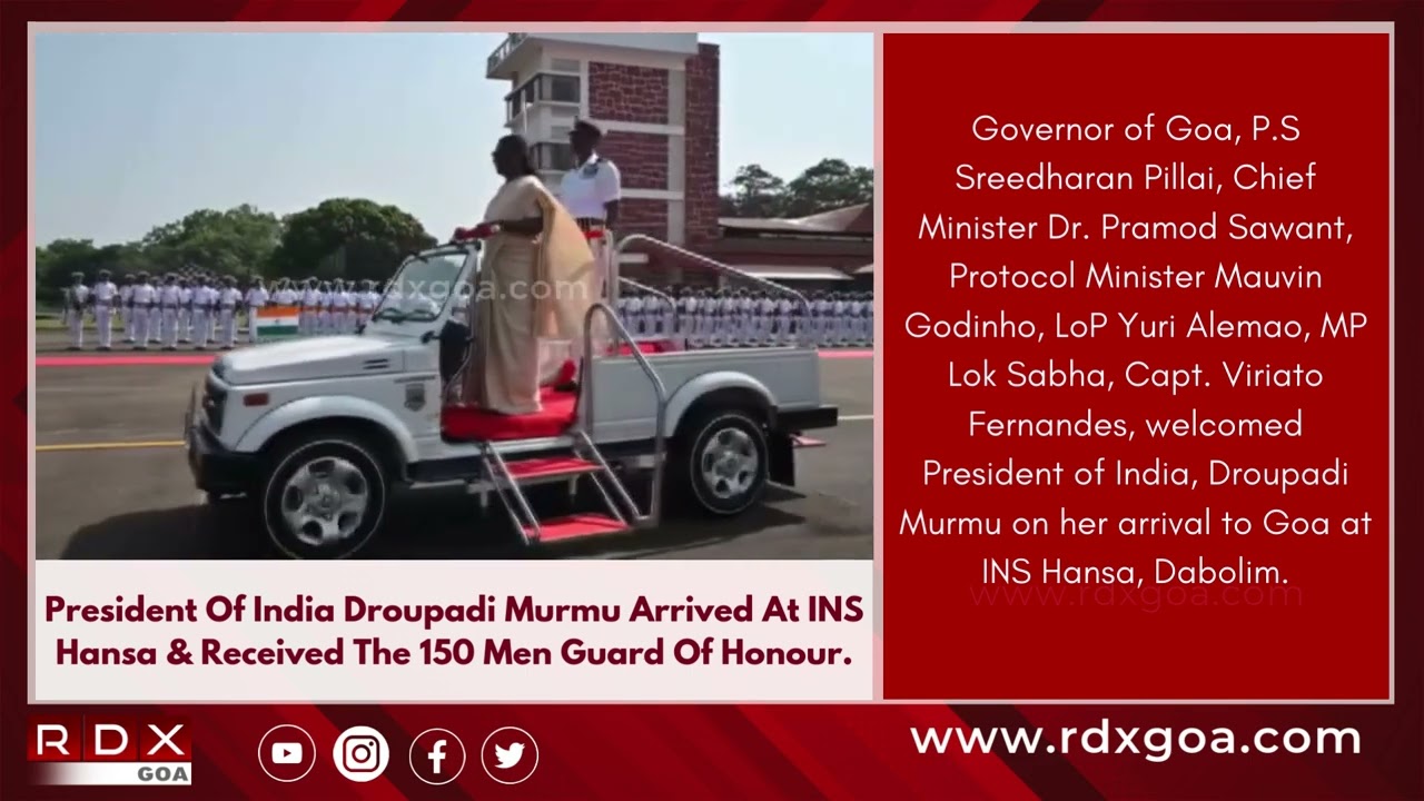 President Of India Droupadi Murmu Arrived At INS Hansa & Received The ...
