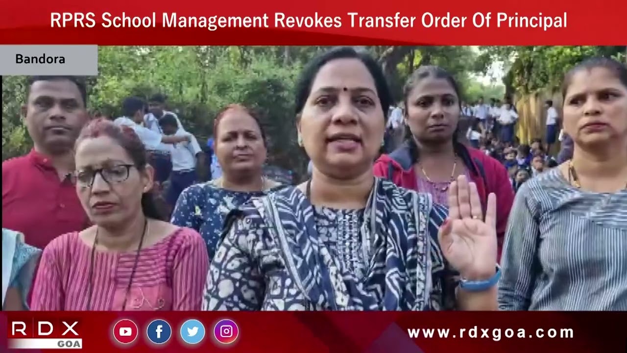 RPRS School Management Revokes Transfer Order Of Principal - RDX Goa