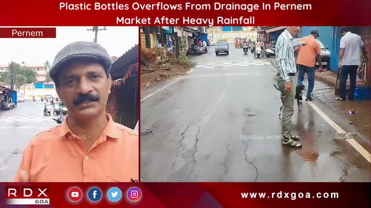 Plastic Bottles Overflows From Drainage In Pernem Market After Heavy ...
