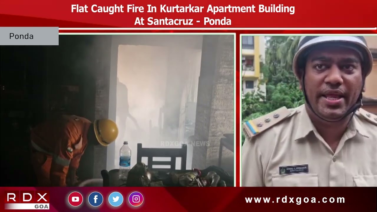 Flat Caught Fire In Kurtarkar Apartment Building At Santacruz - Ponda ...